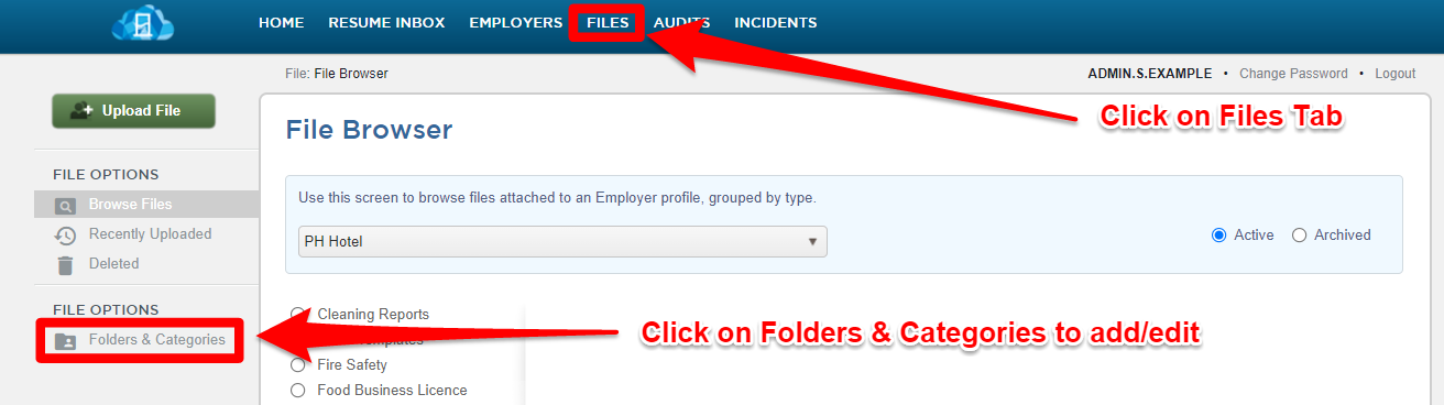 Add / Edit Folders to Files Browser – Professional Hospitality Support